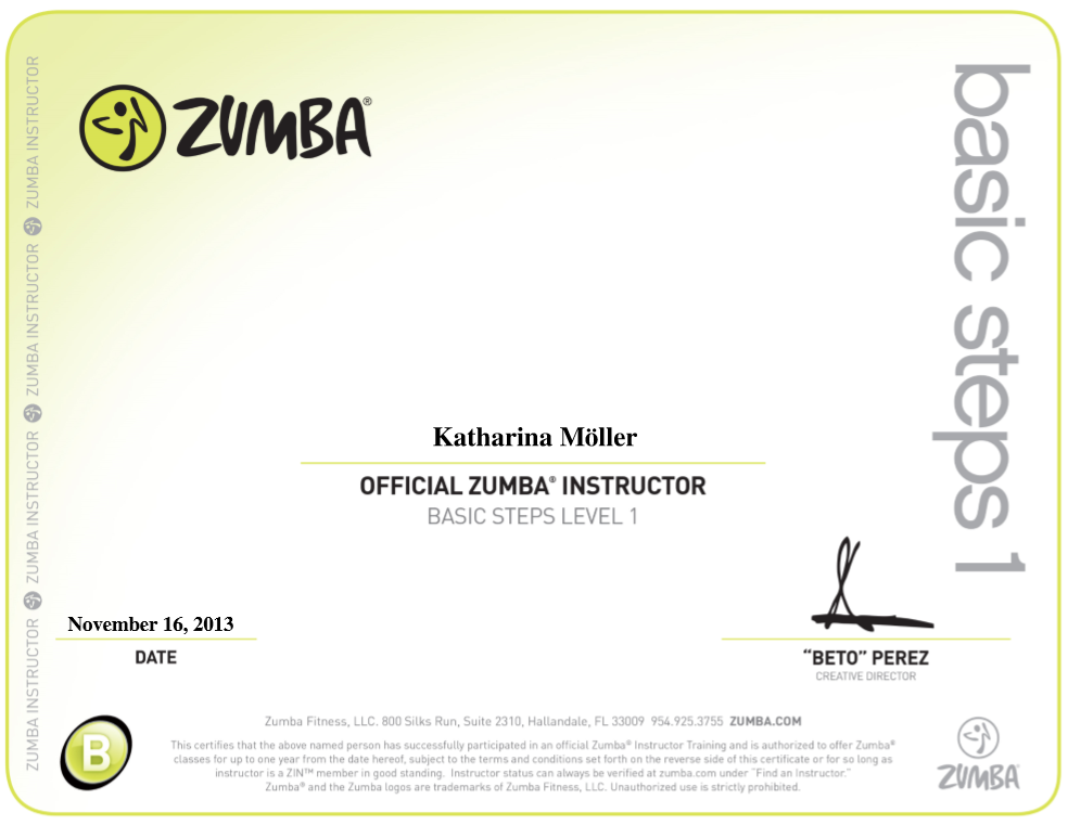 Zumba® Basic 1 Lizenz – I love Zumba®